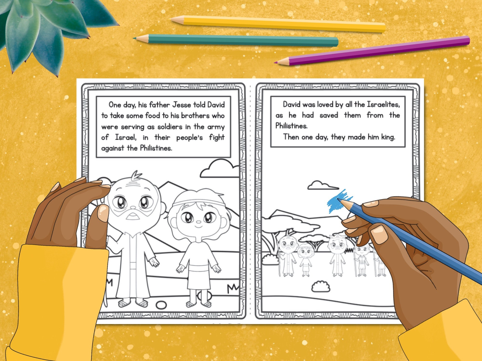 David and Goliath Activities Pack coloring Sheets/worksheets/booklet ...
