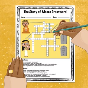 The Story of Moses Crossword Puzzle Printable - Answer Key Included ...
