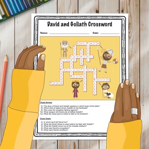 David and Goliath Word Search and Crossword Puzzle Activity Pack - Etsy