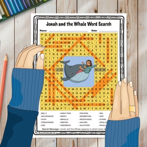 Jonah and the Whale Word Search and Crossword Puzzle Activity Pack ...