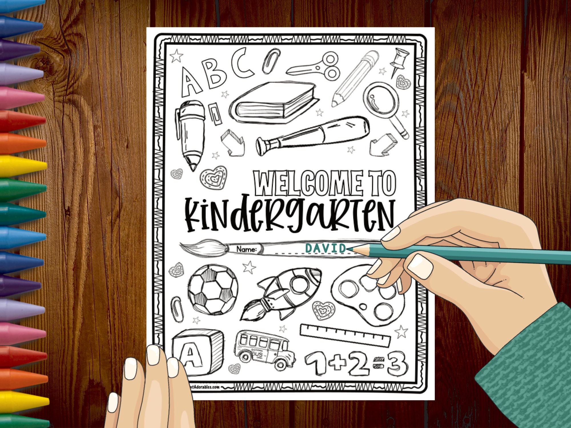 Kindergarten Back to School Activities BUNDLE - 16 No Prep Coloring ...