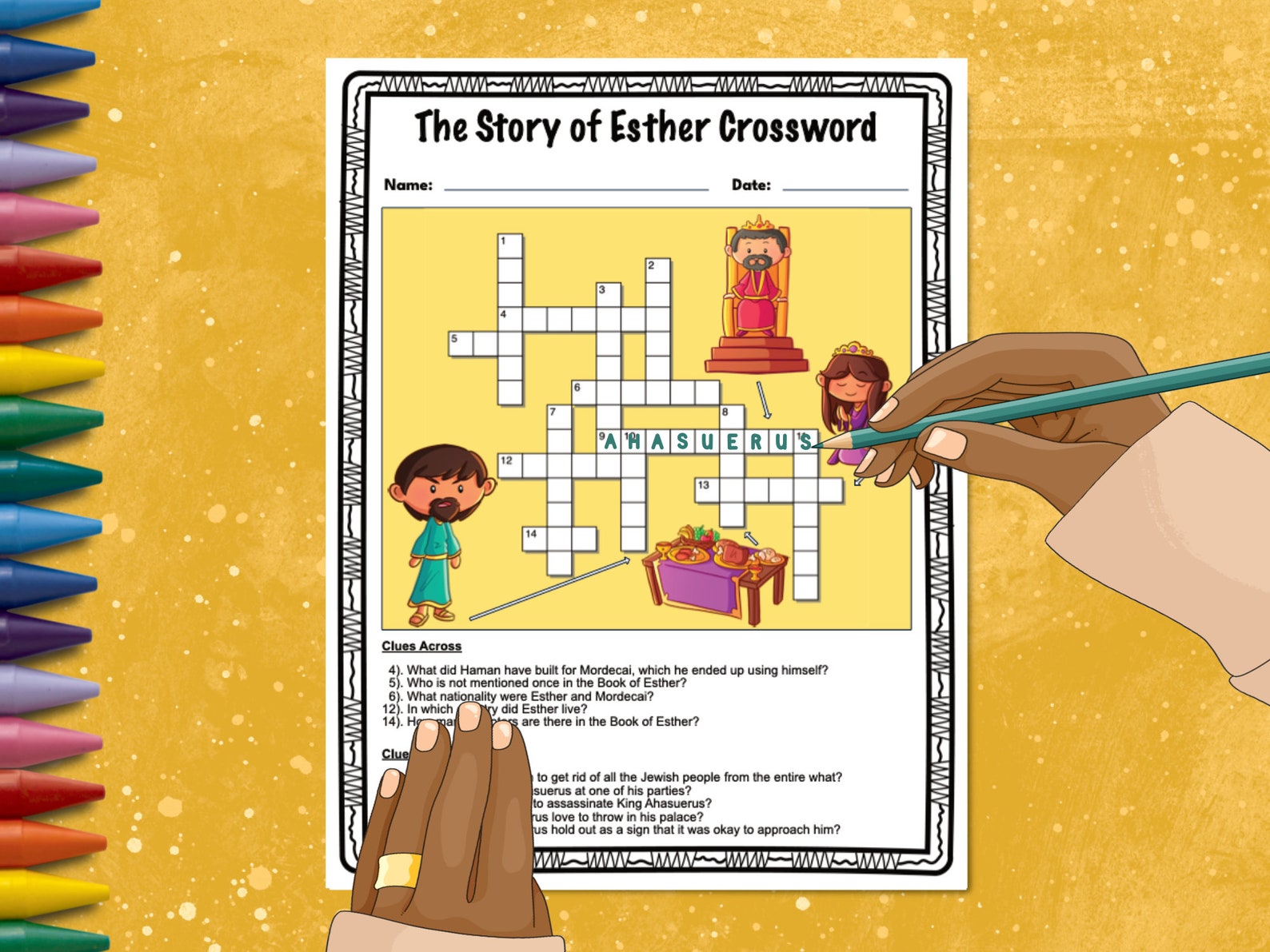 The Story of Esther Word Search and Crossword Puzzle Activity Pack ...
