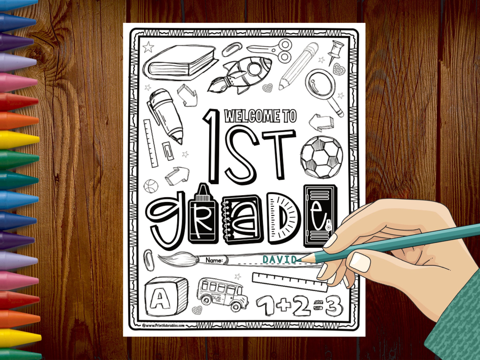 1st Grade Back to School Activities BUNDLE - 16 First Grade Coloring ...