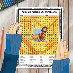 Daniel & the Lions' Den Word Search and Crossword Puzzle Activity Pack ...