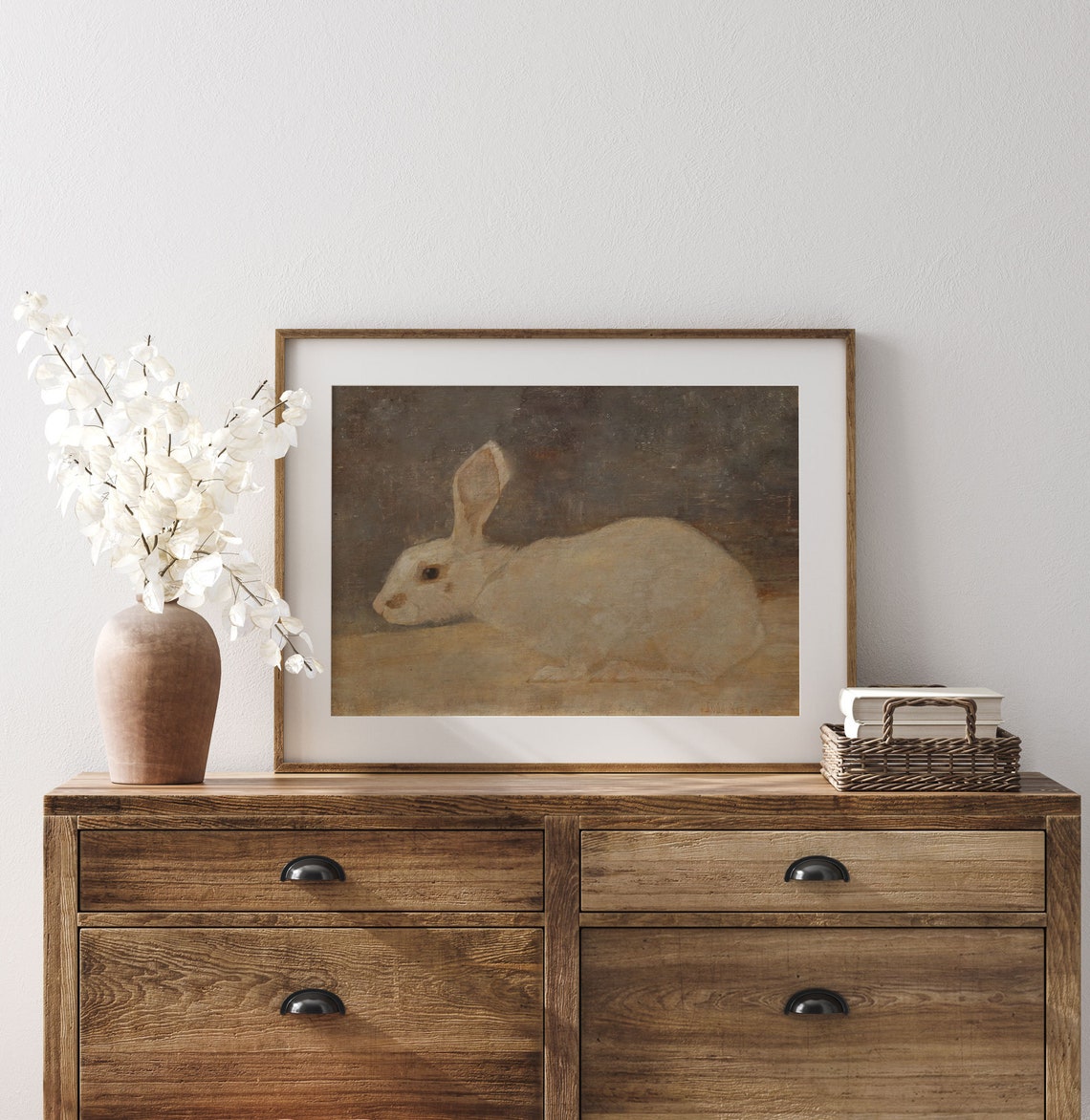 White Rabbit Print, Woodland Nursery Wall Decor, Easter Bunny Print - Etsy