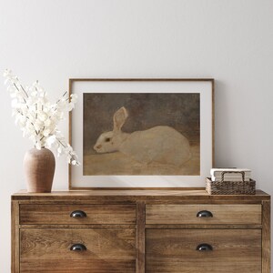 White Rabbit Print, Woodland Nursery Wall Decor, Easter Bunny Print - Etsy