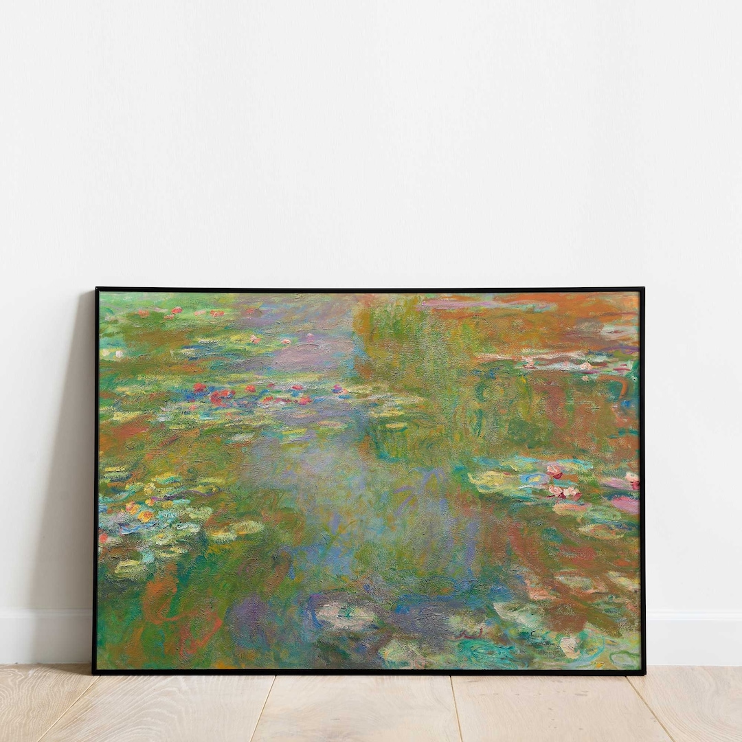 Monet Water Lily Pond Print: Green Landscape Art - Etsy