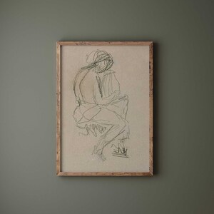 Antique Line Drawing: Vintage Sketch Portrait Art Print - Etsy