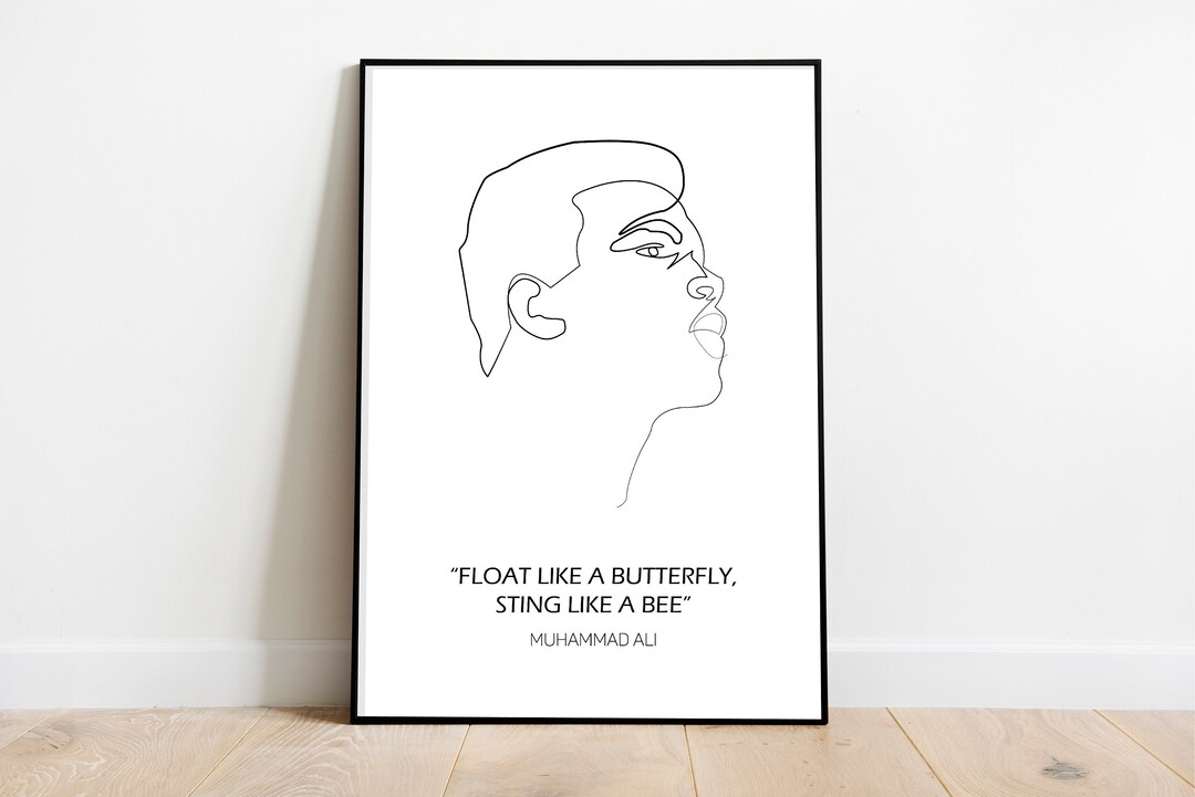 Muhammad Ali Print One Line Art Home Decor Wall Print/poster Boxing ...