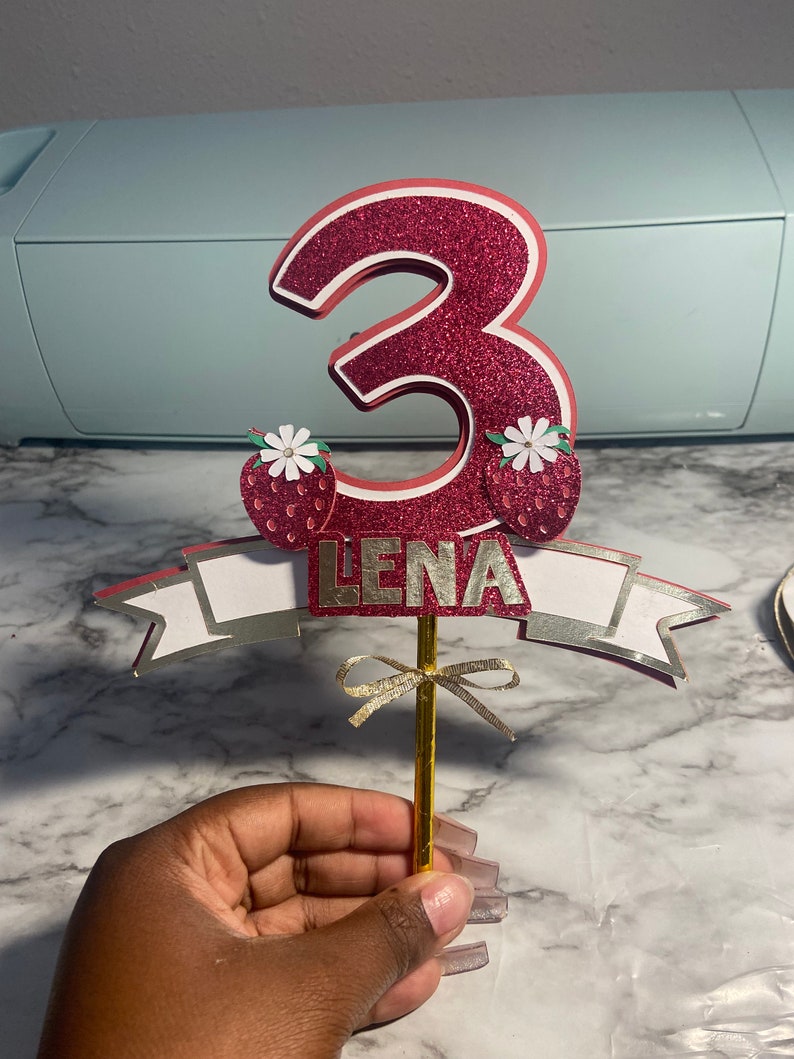 Strawberry Cake Topper - Etsy