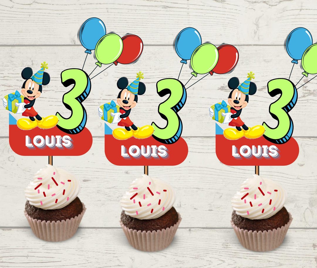 Mickey Cupcake Toppers - Etsy