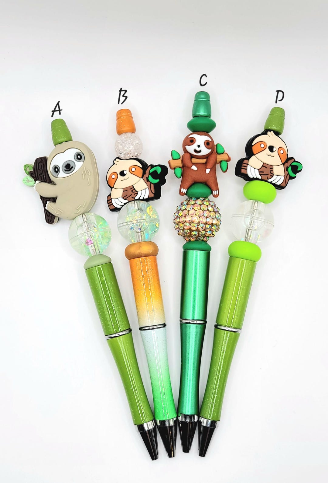 Refillable Beaded Pens - Cute Sloth Focal Bead Pens - Beaded Pens - Etsy