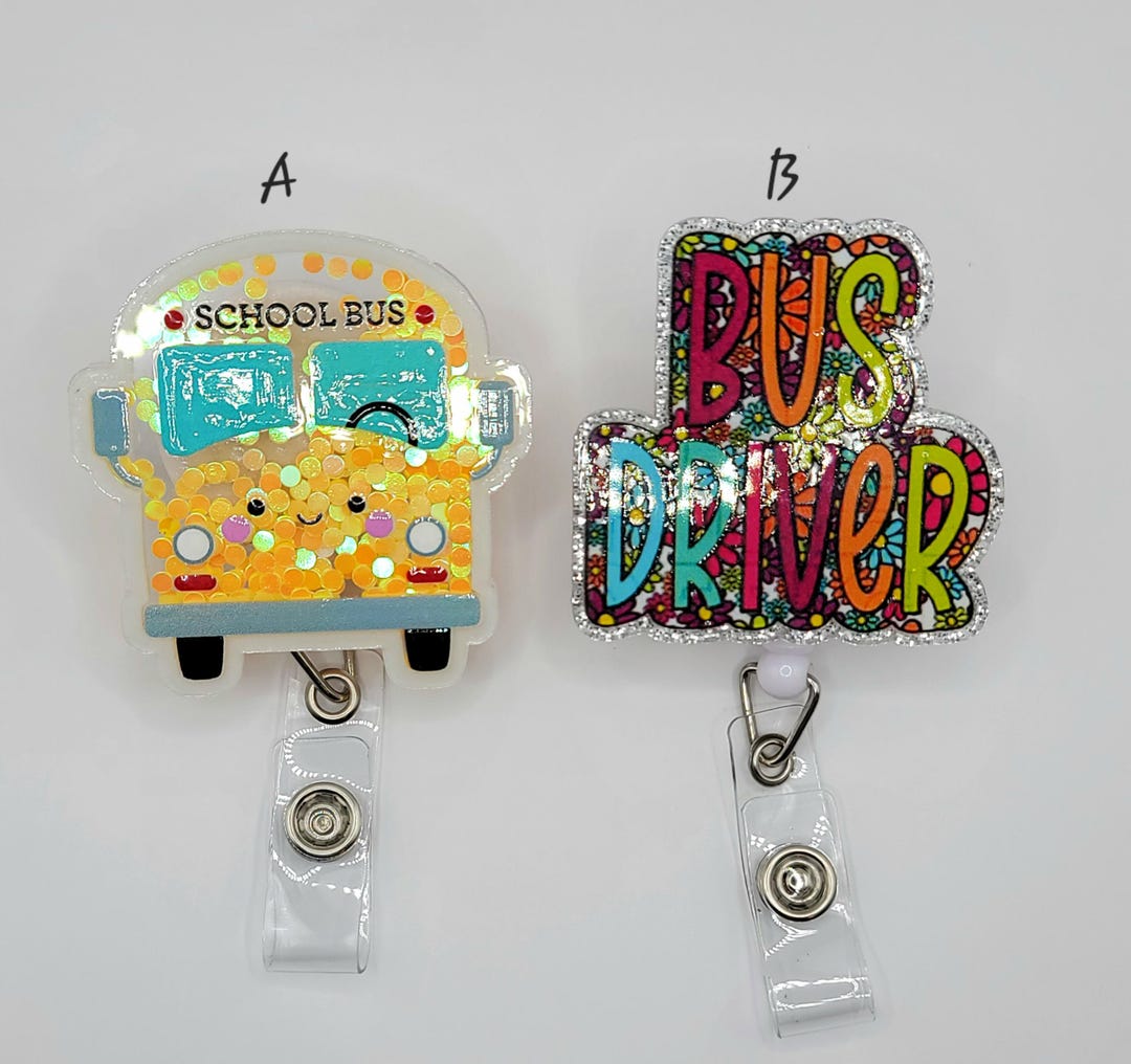 Acrylic Bus Driver Retractable Badge Reel - 2 Variations - Etsy