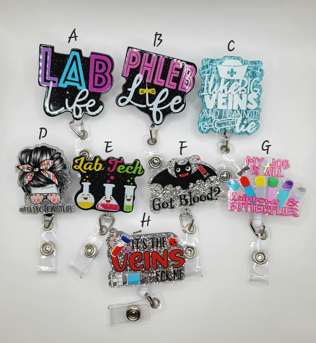 Acrylic Phlebotomy/lab Retractable Badge Reel - Etsy