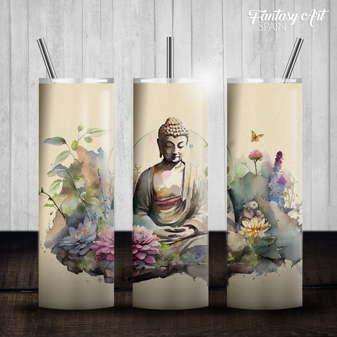 Buda Meditando Diseños De Sublimación De Vaso Flaco De 20 Oz, Descarga Digital PNG Recta ...