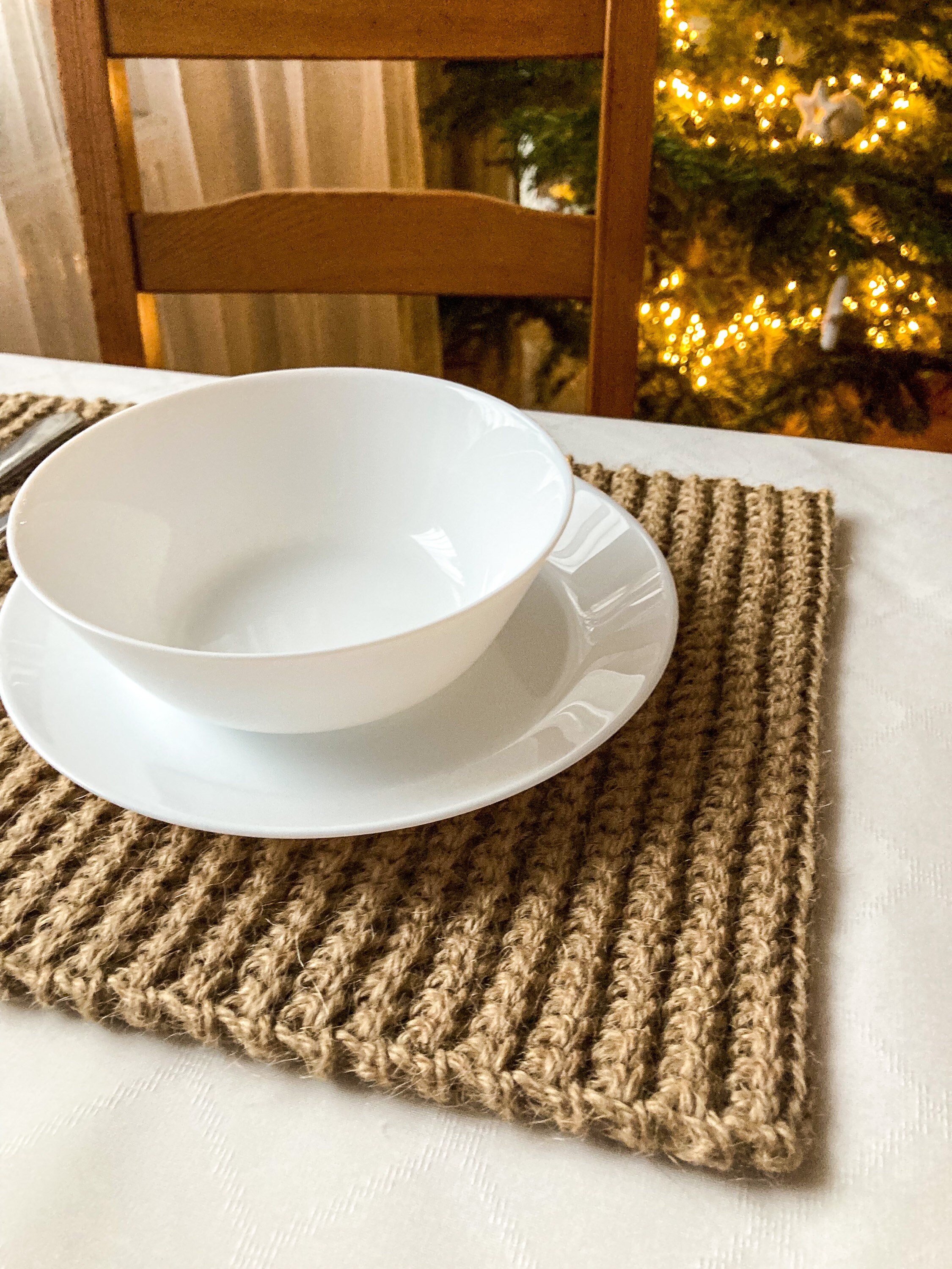 Set of Rectangular Napkins eco Friendly Jute Rope Crochet - Etsy