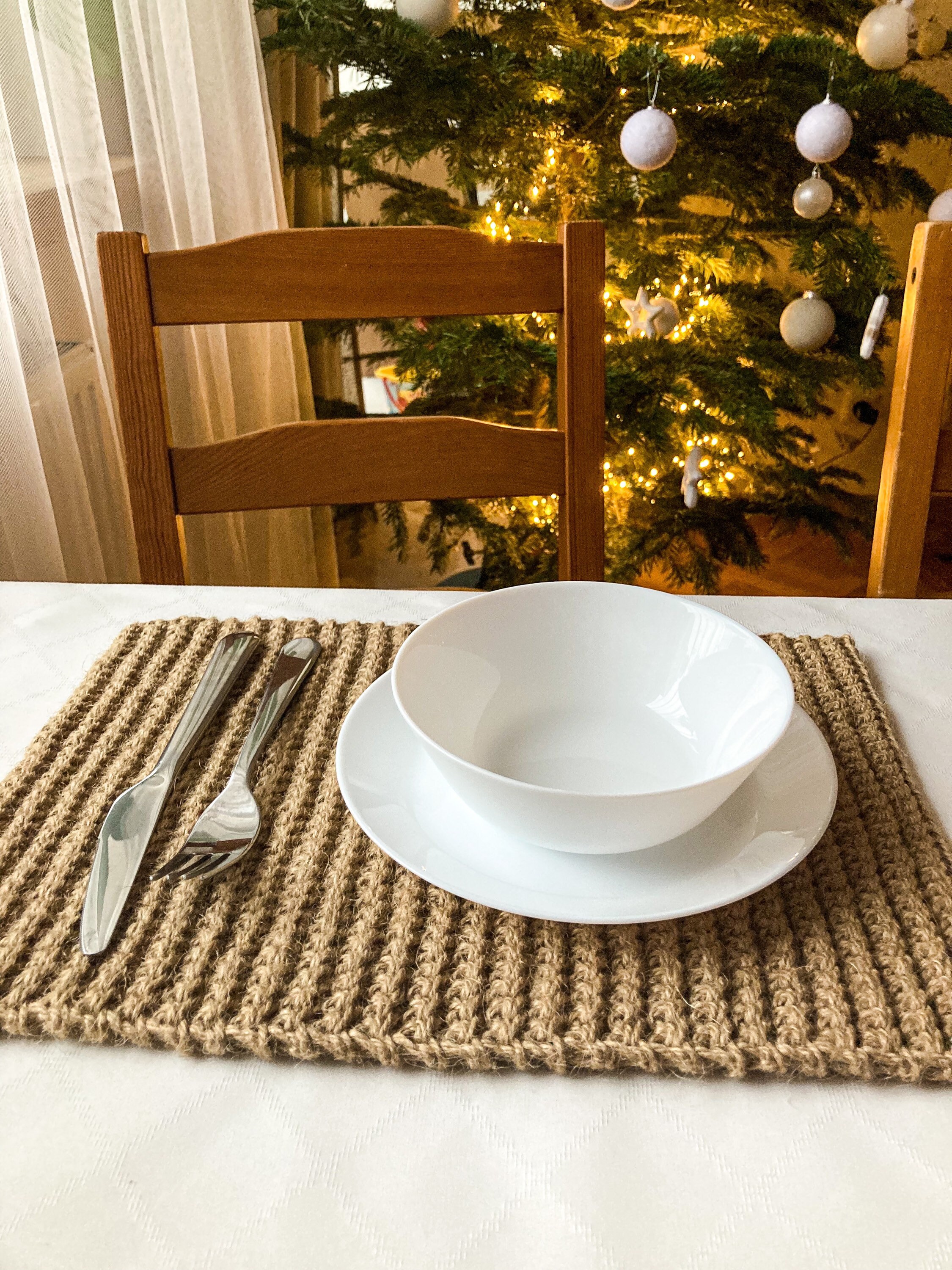 Set of Rectangular Napkins eco Friendly Jute Rope Crochet - Etsy
