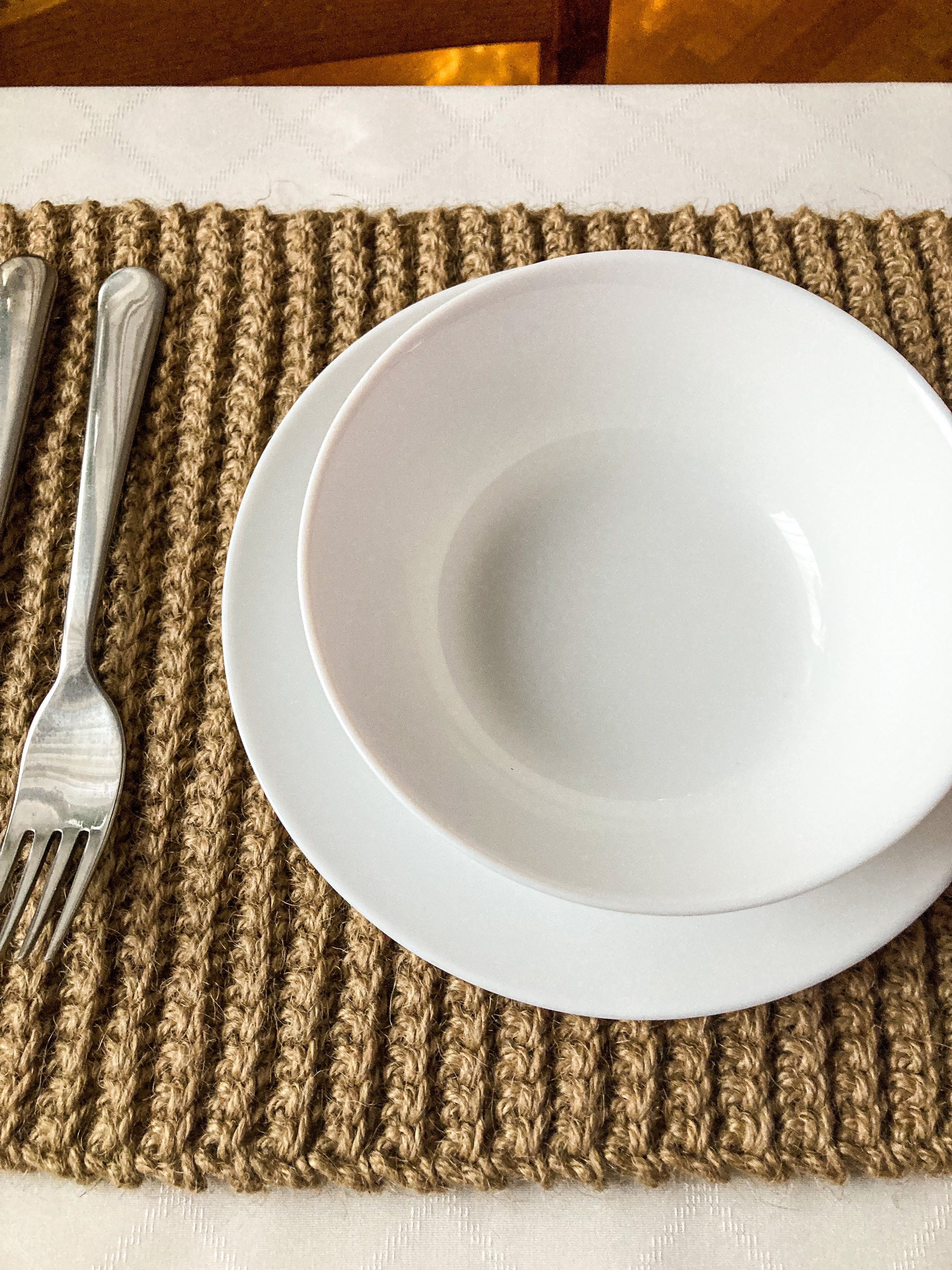 Set of Rectangular Napkins eco Friendly Jute Rope Crochet - Etsy