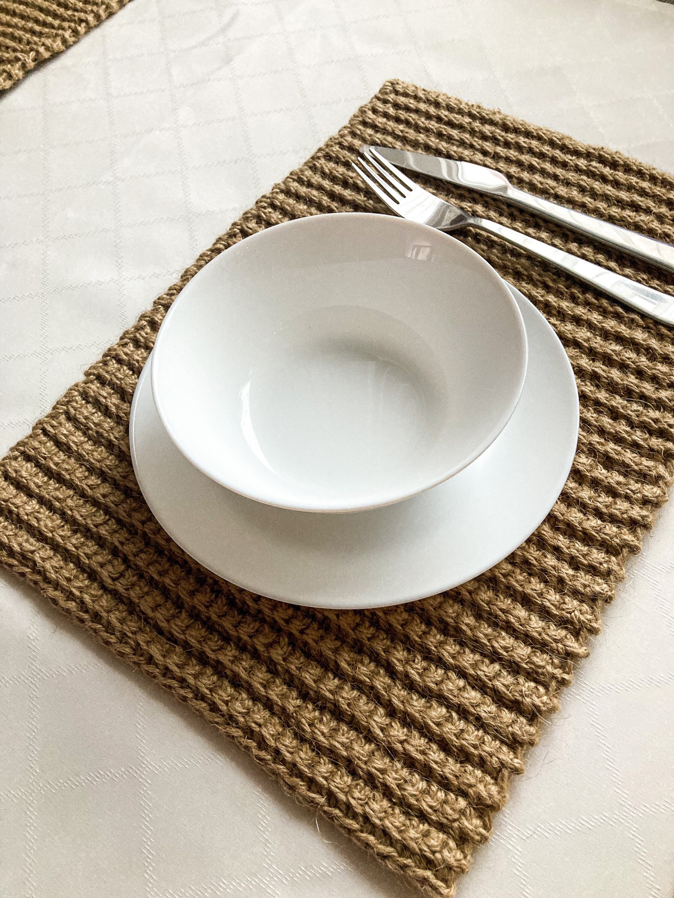 Set of Rectangular Napkins eco Friendly Jute Rope Crochet - Etsy