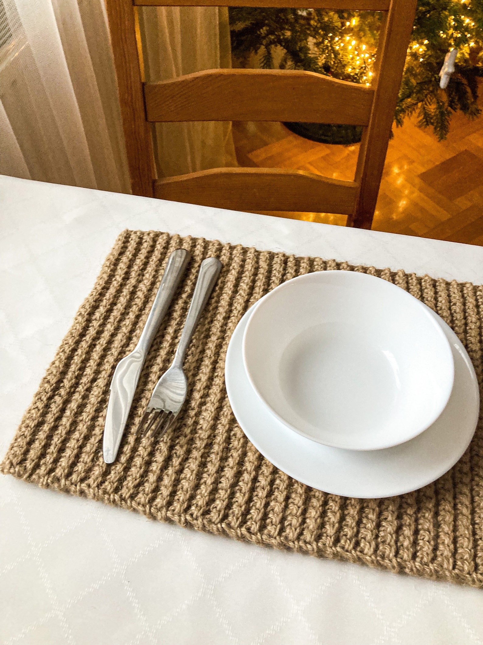 Set of Rectangular Napkins eco Friendly Jute Rope Crochet - Etsy