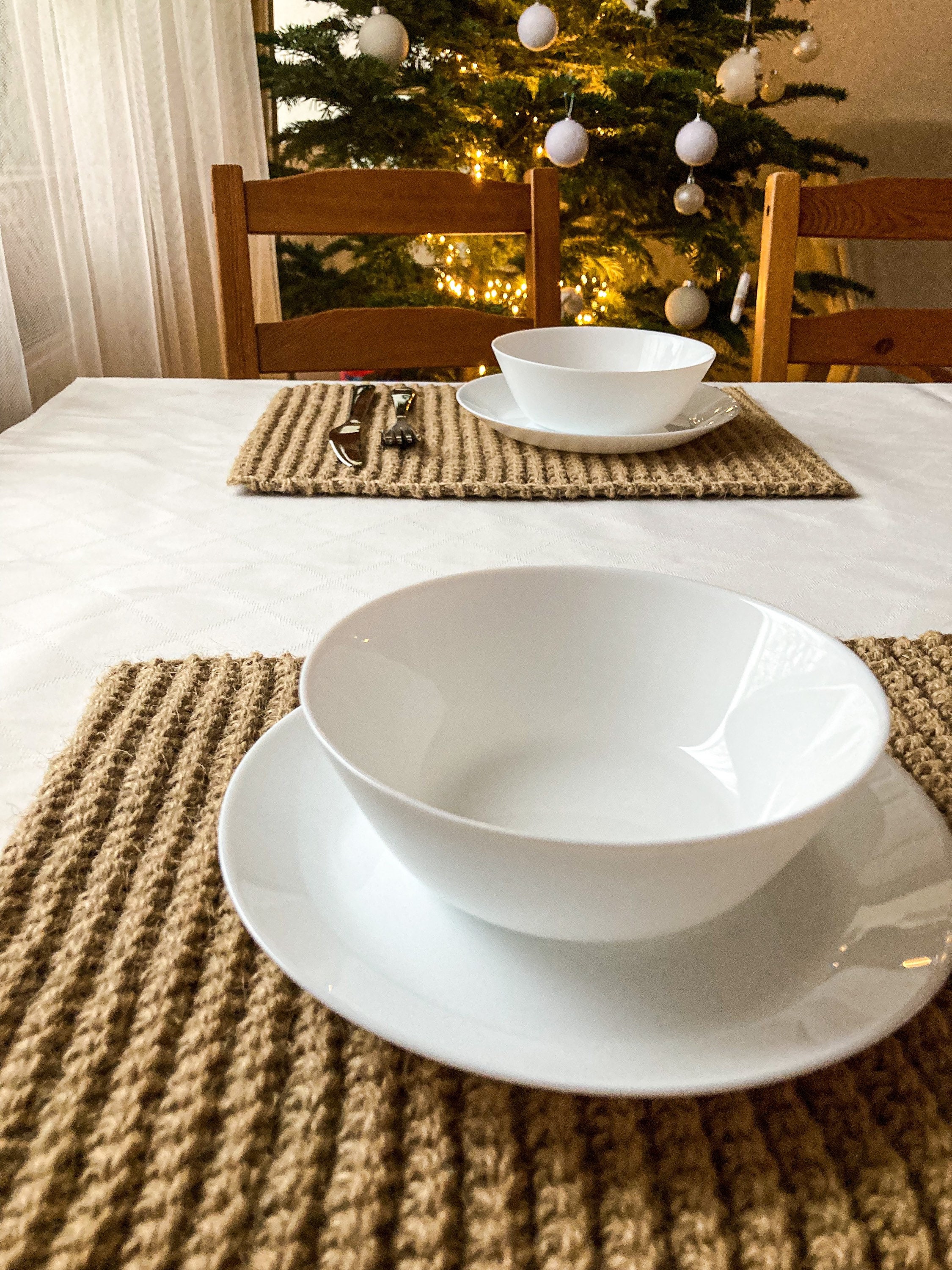 Set of Rectangular Napkins eco Friendly Jute Rope Crochet - Etsy