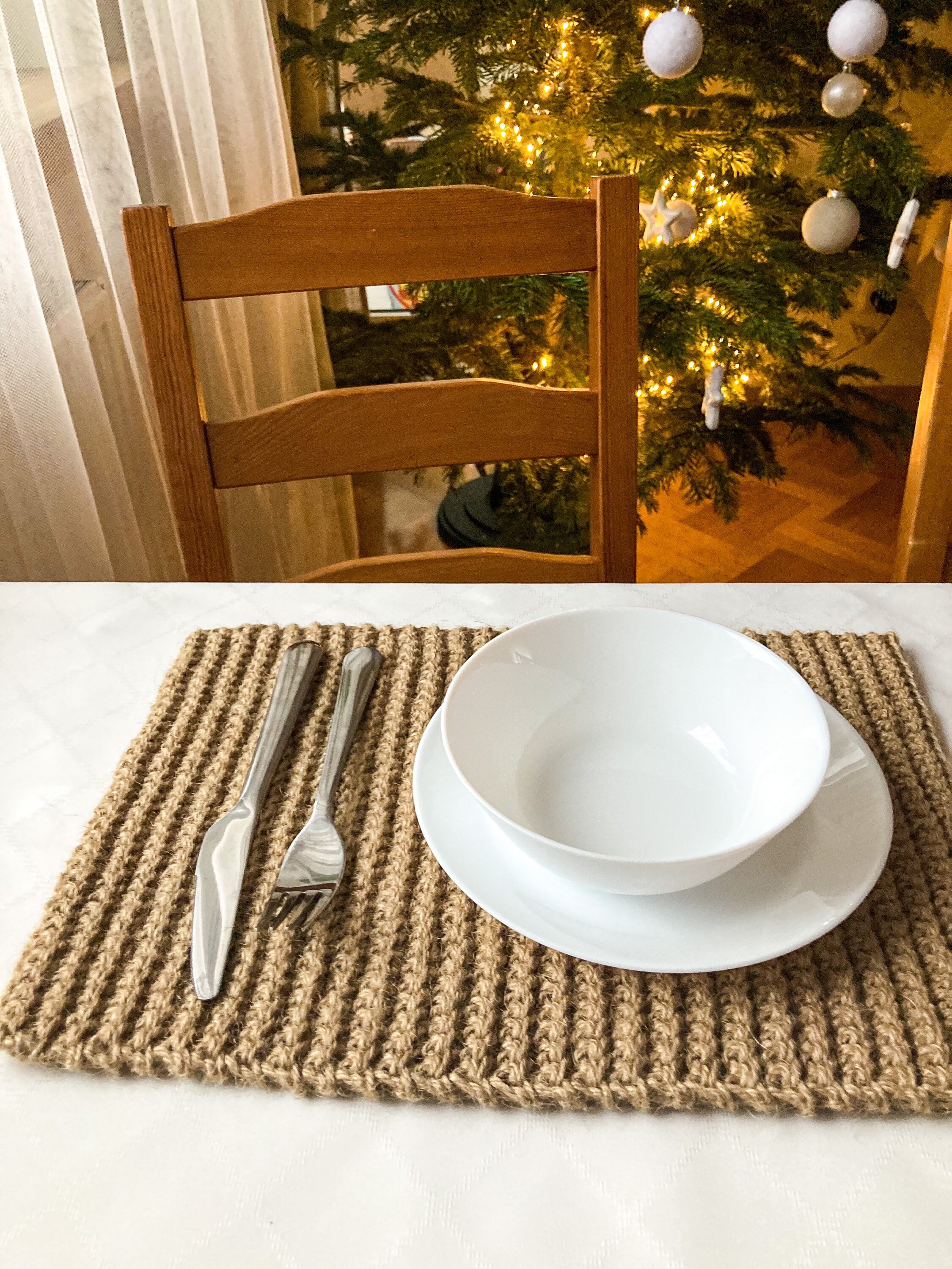 Set of Rectangular Napkins eco Friendly Jute Rope Crochet - Etsy