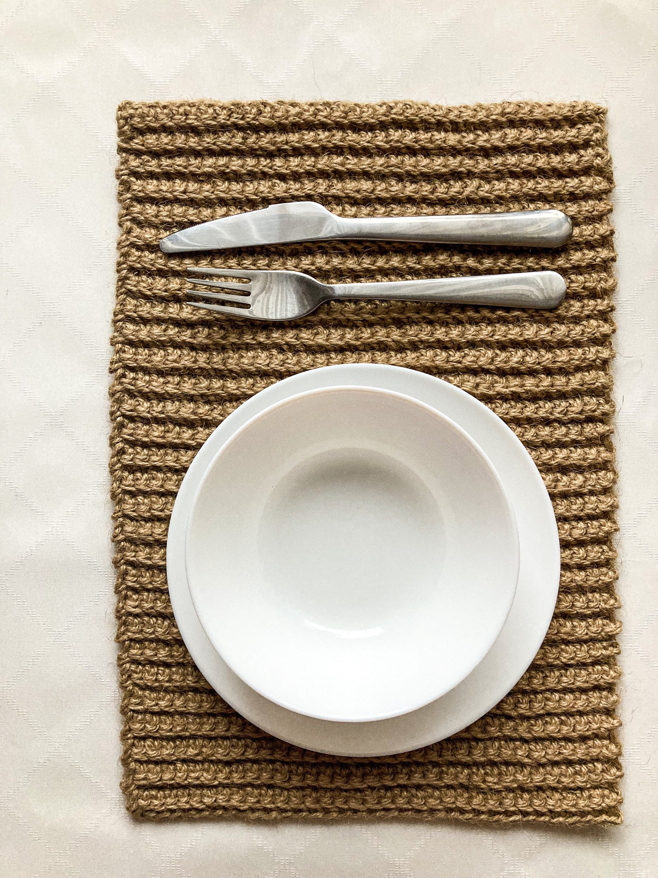 Set of Rectangular Napkins eco Friendly Jute Rope Crochet - Etsy