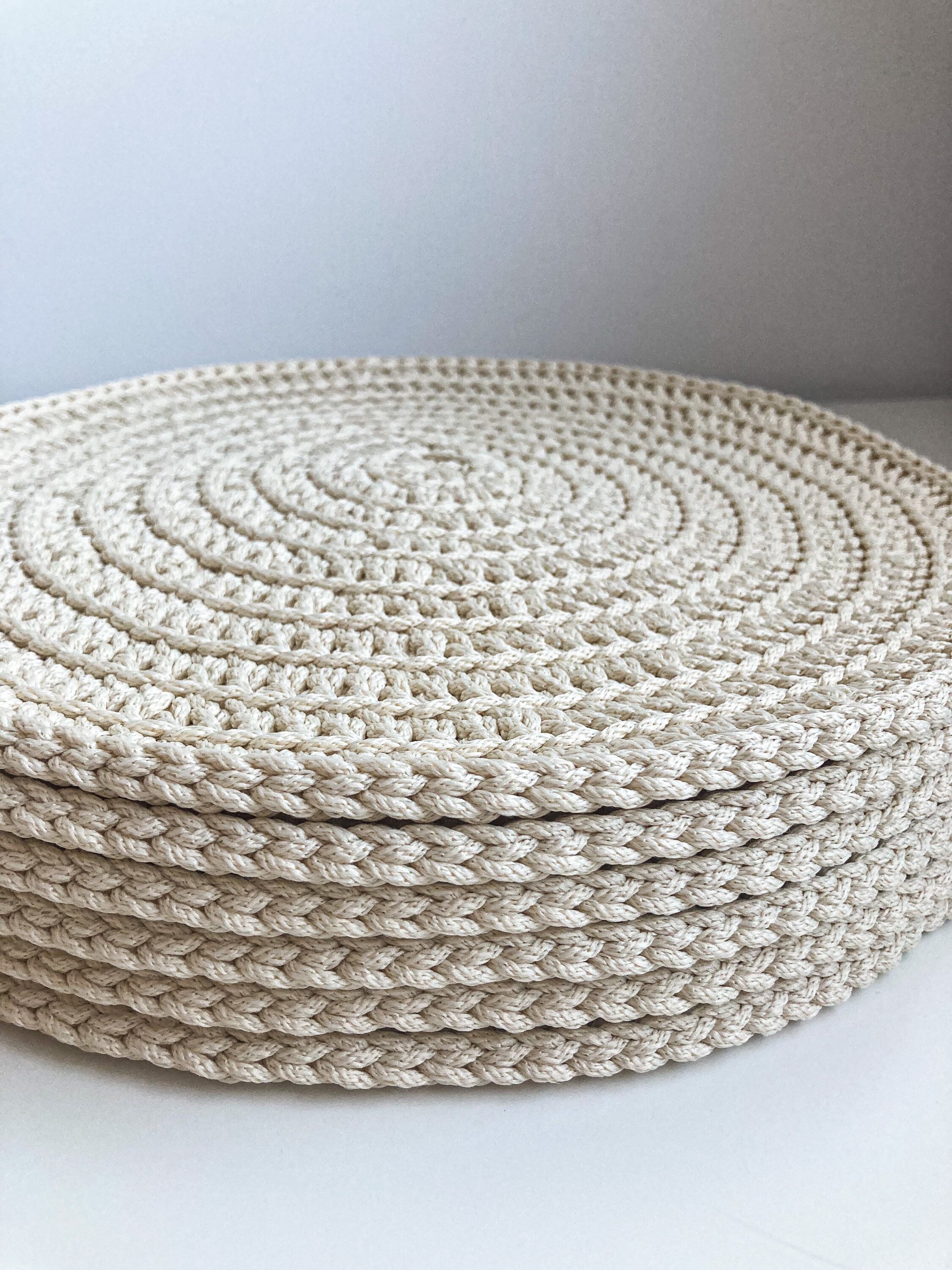 Boho Table Mat Plain Crochet Table Placemats Kitchen and - Etsy