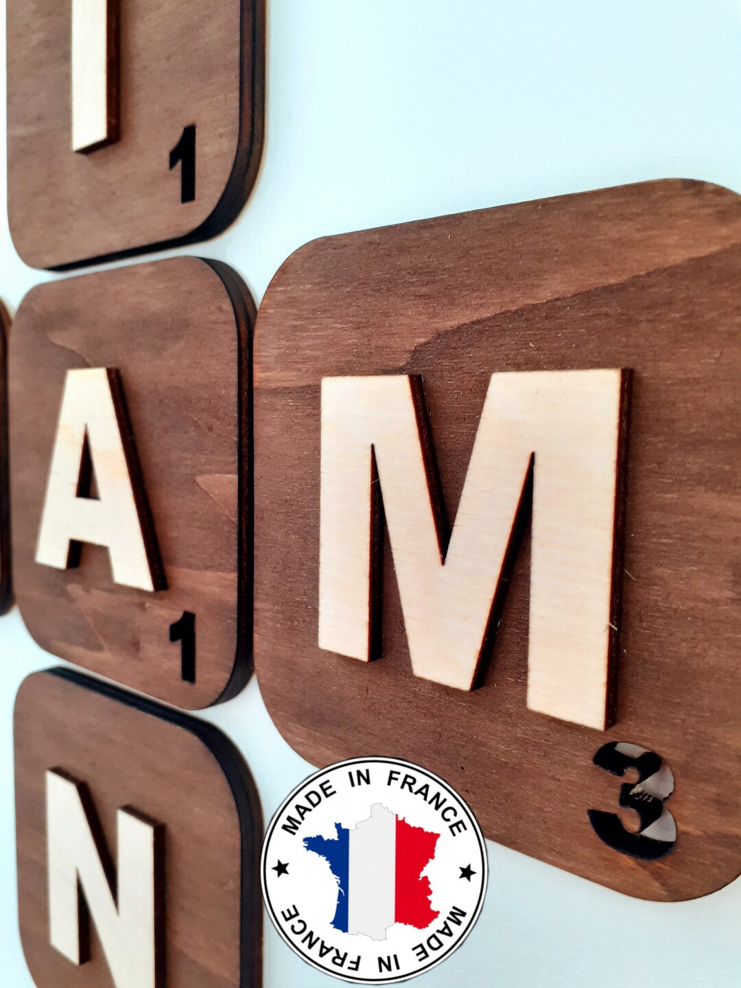 Lettre scrabble mural, lettre géante en bois scrabble, lettre géante ...