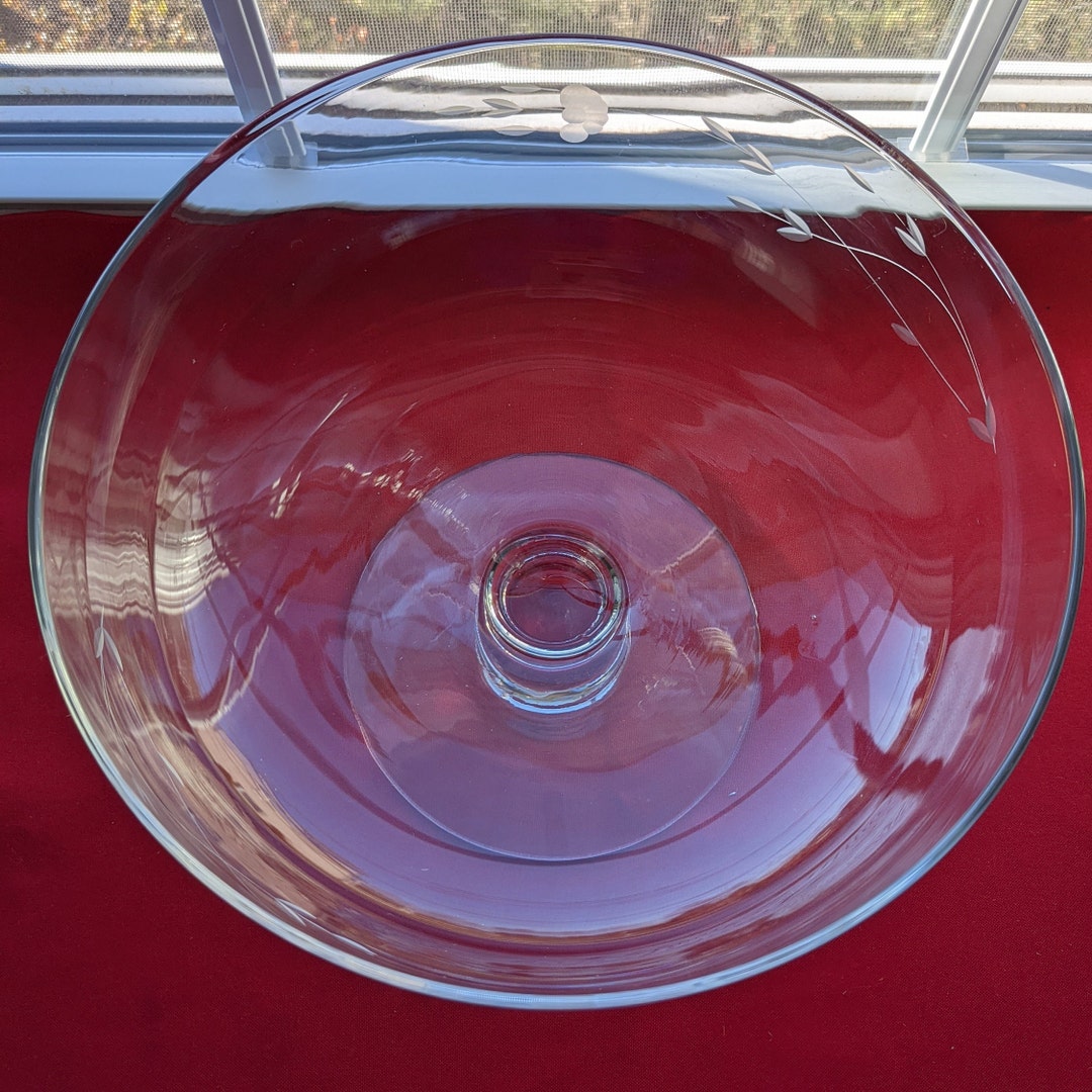 Princess House Crystal Heritage Crystal Compote Bowl/ Centerpiece Bowl ...