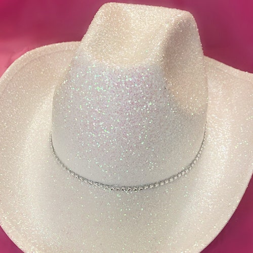 White Rhinestone Cowboy Hat - Etsy