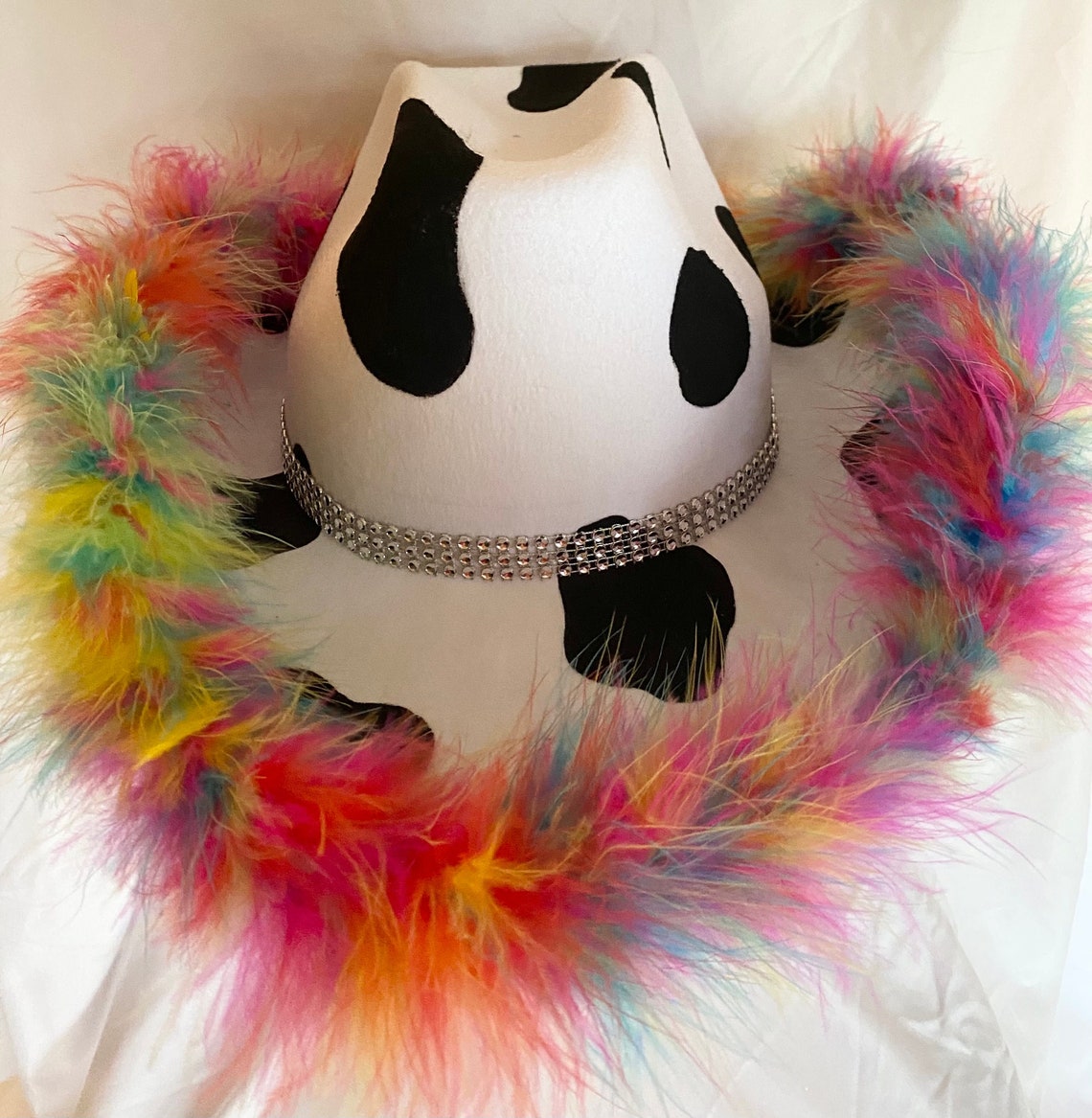 Cowprint Rainbow Cowboy Hat | Etsy