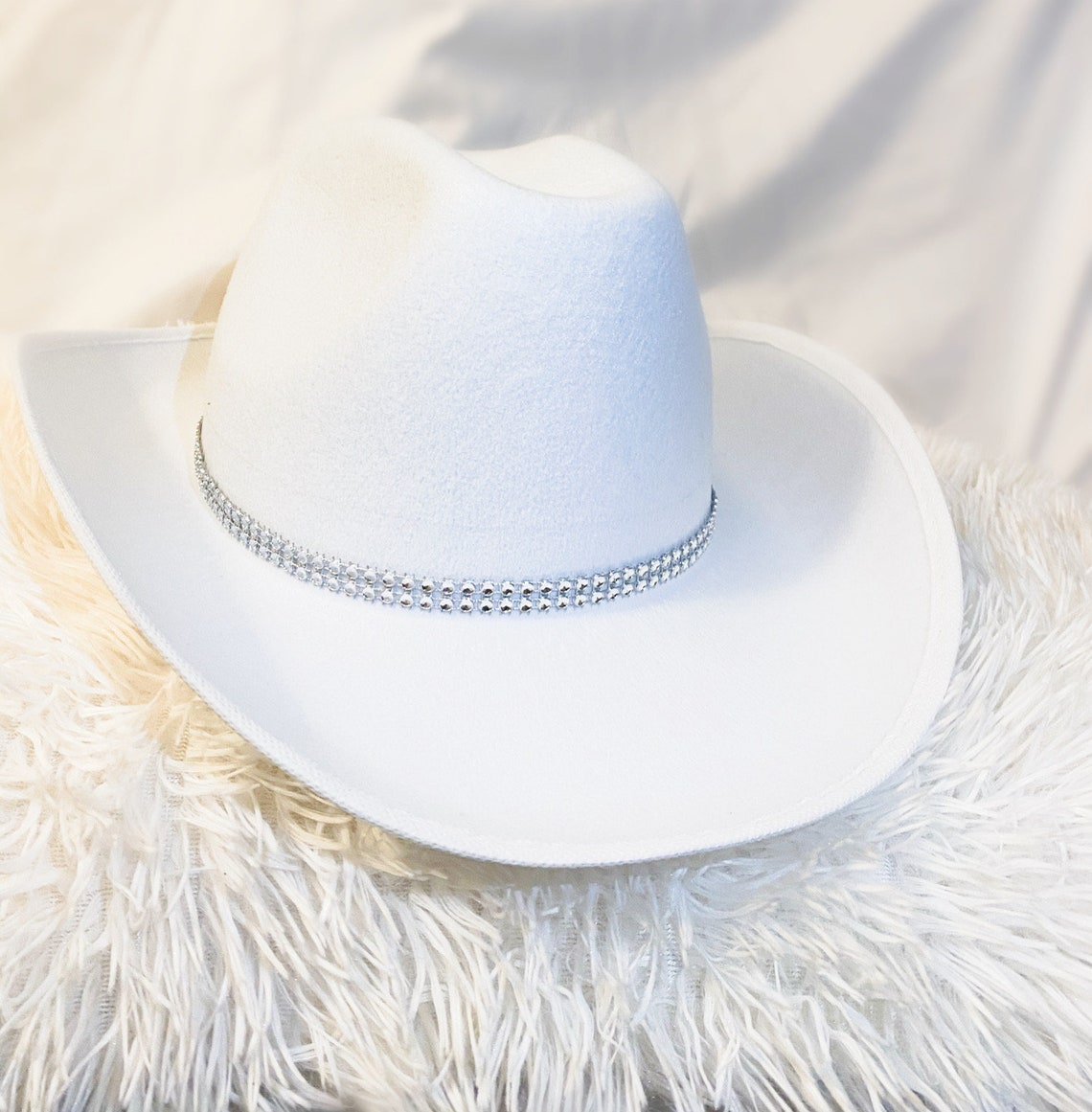 White Rhinestone Cowboy Hat - Etsy