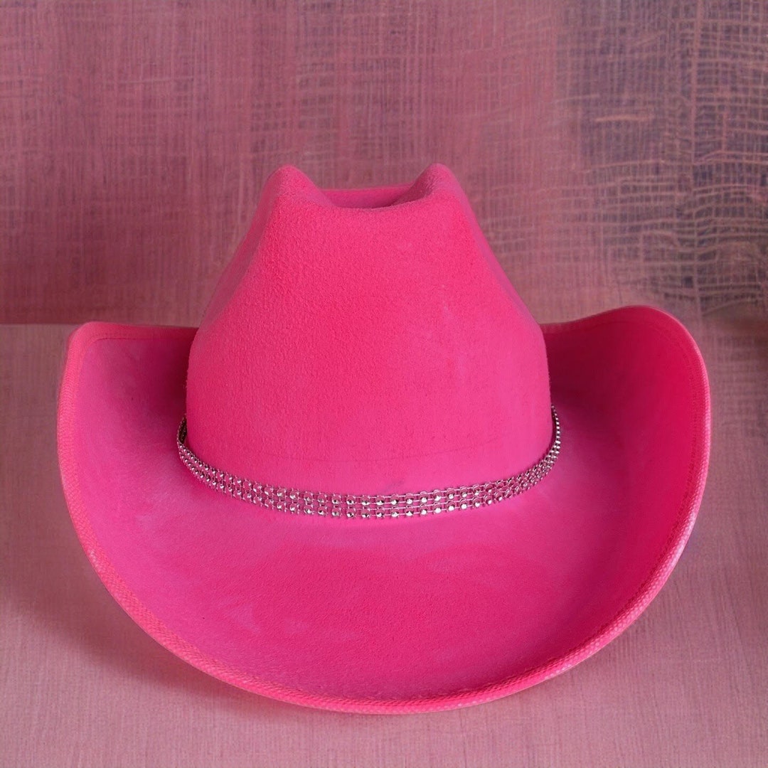 Neon Pink Rhinestone Cowboy Hat - Etsy