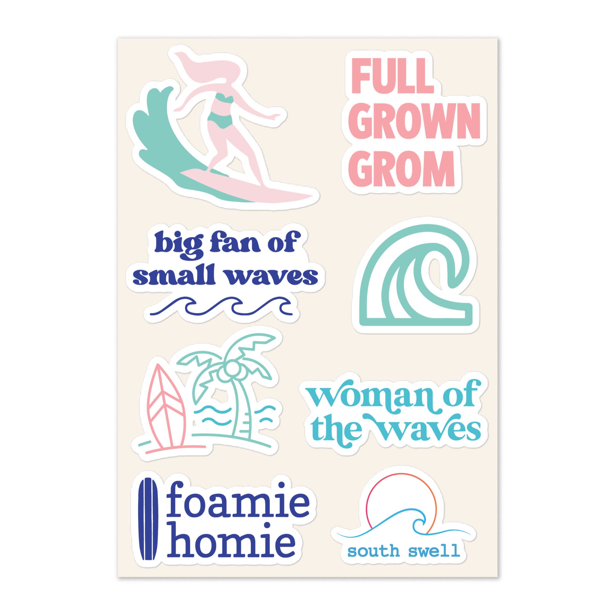 Surfing Sticker Pack | Surf Style, Beach, Surfboard, Vacation, Beach ...