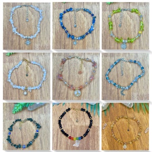 Crystal Anklets, Crystal Beaded Anklets, Beaded Anklet, Celestial ...