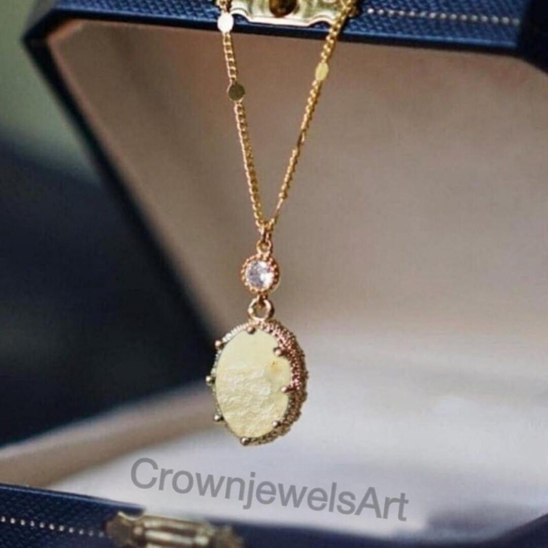 Libyan Desert Glass Pendant: Handmade Silver Necklace, Adjustable Chain ...