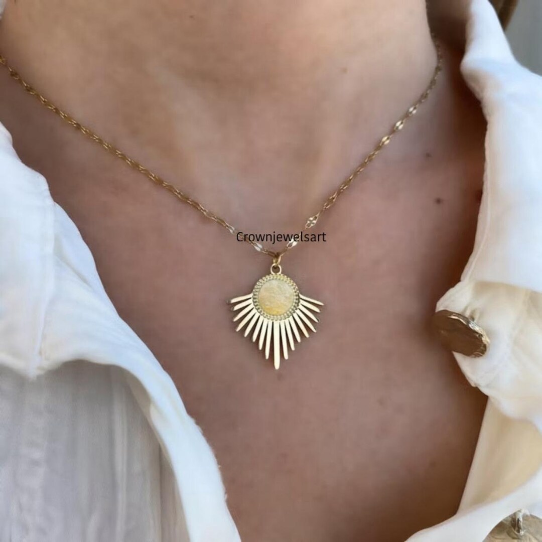 Libyan Desert Glass Pendant: Handmade Silver Necklace, Adjustable Chain ...