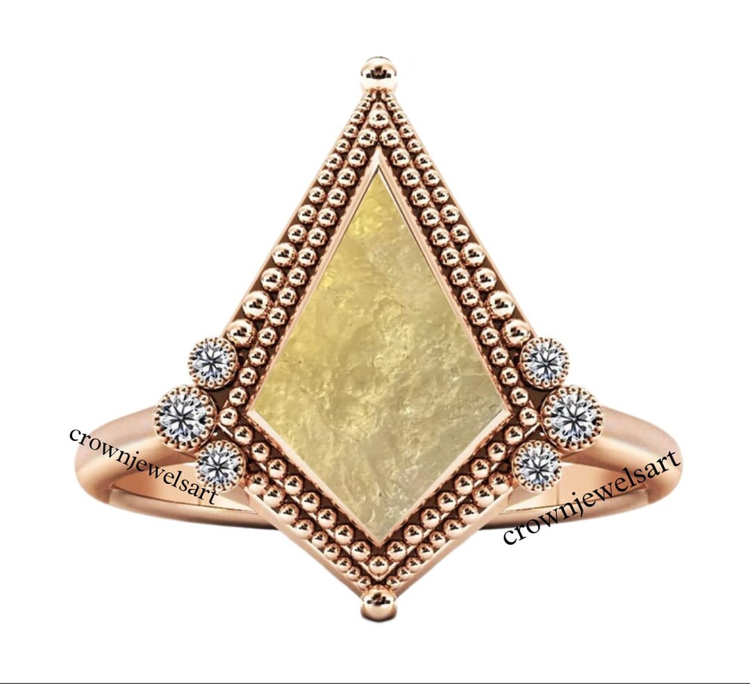 Libyan Desert Glass Ring: Silver Wire Wrapped Crystal Jewelry - Etsy