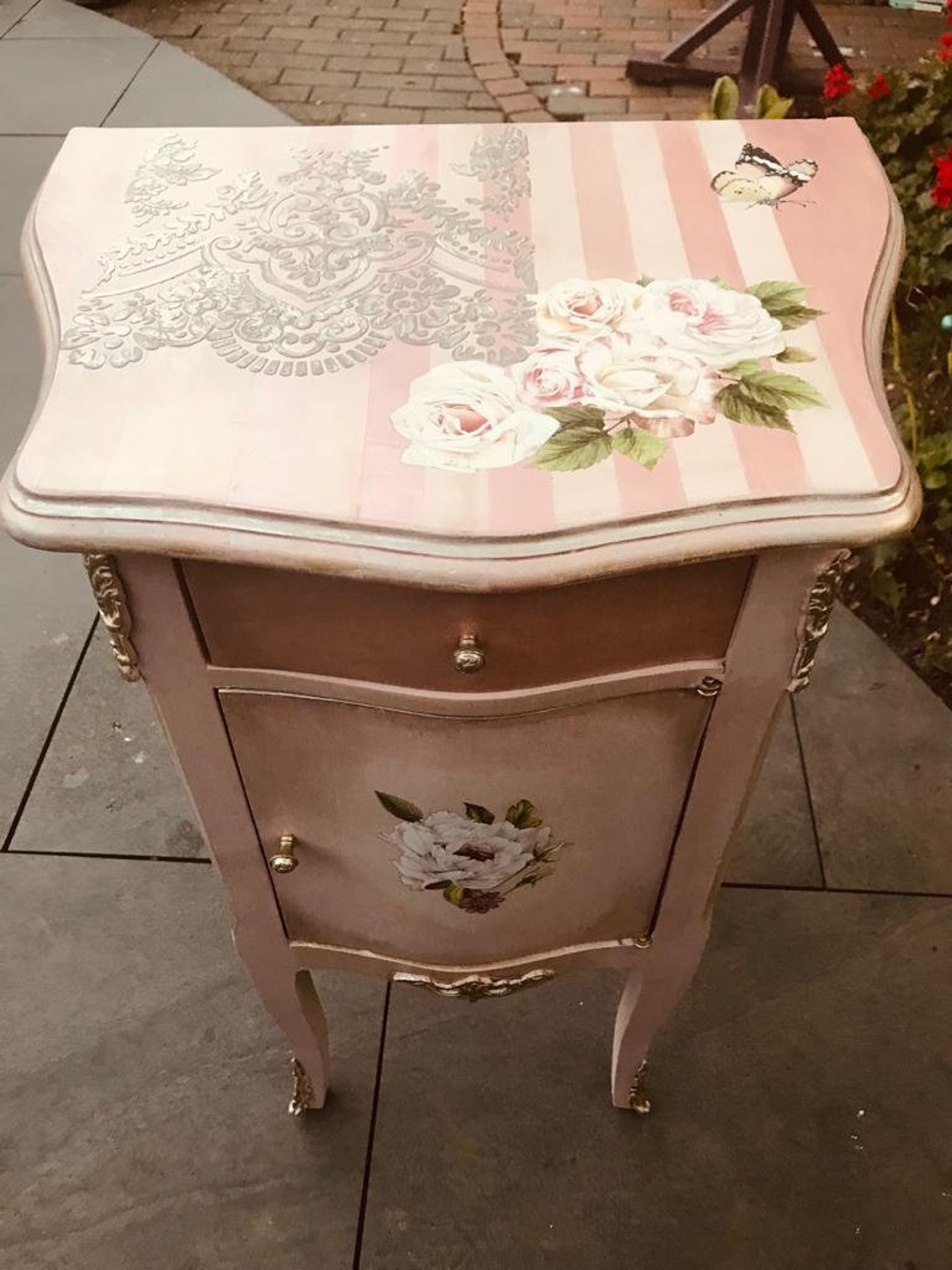 A Rose by Any Other Name Pretty Hand-decorated Cabinet - Etsy