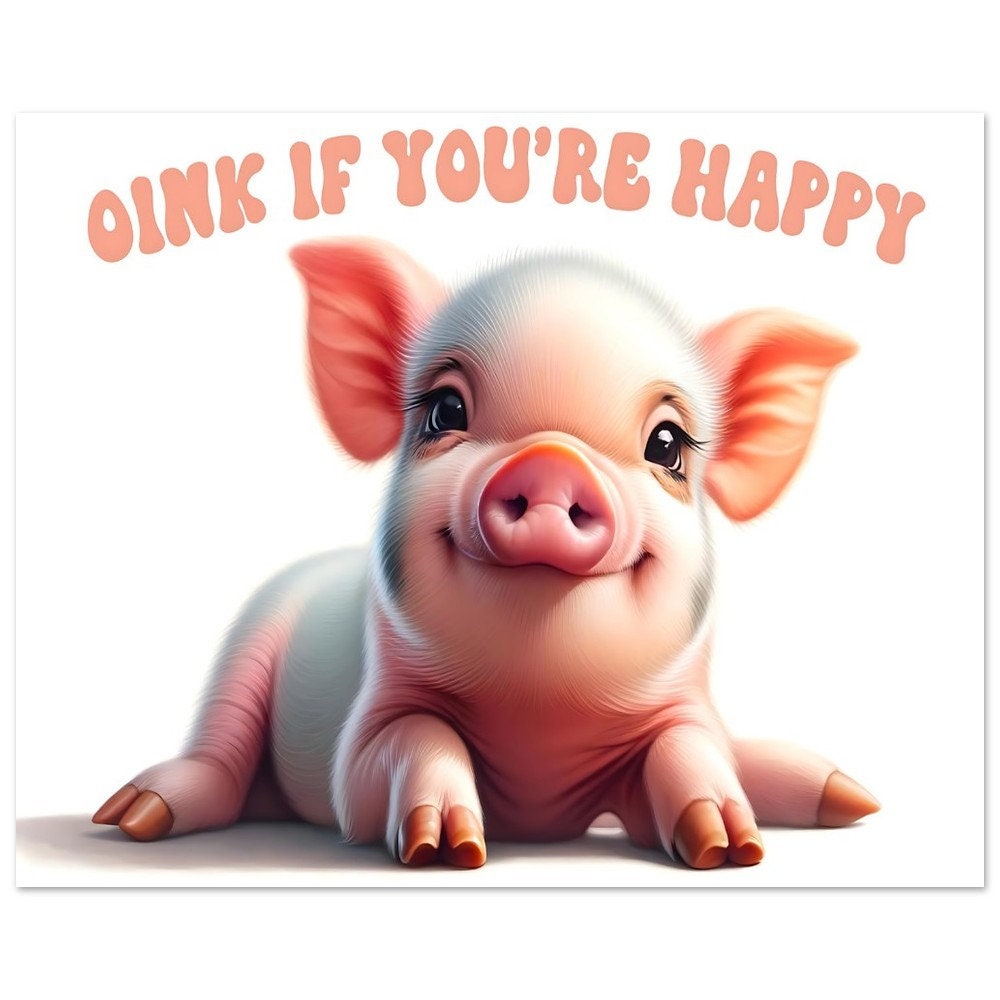 Cute Pig Picture, Farmhouse Decor, Rustic Country Decor, Pig Print ...
