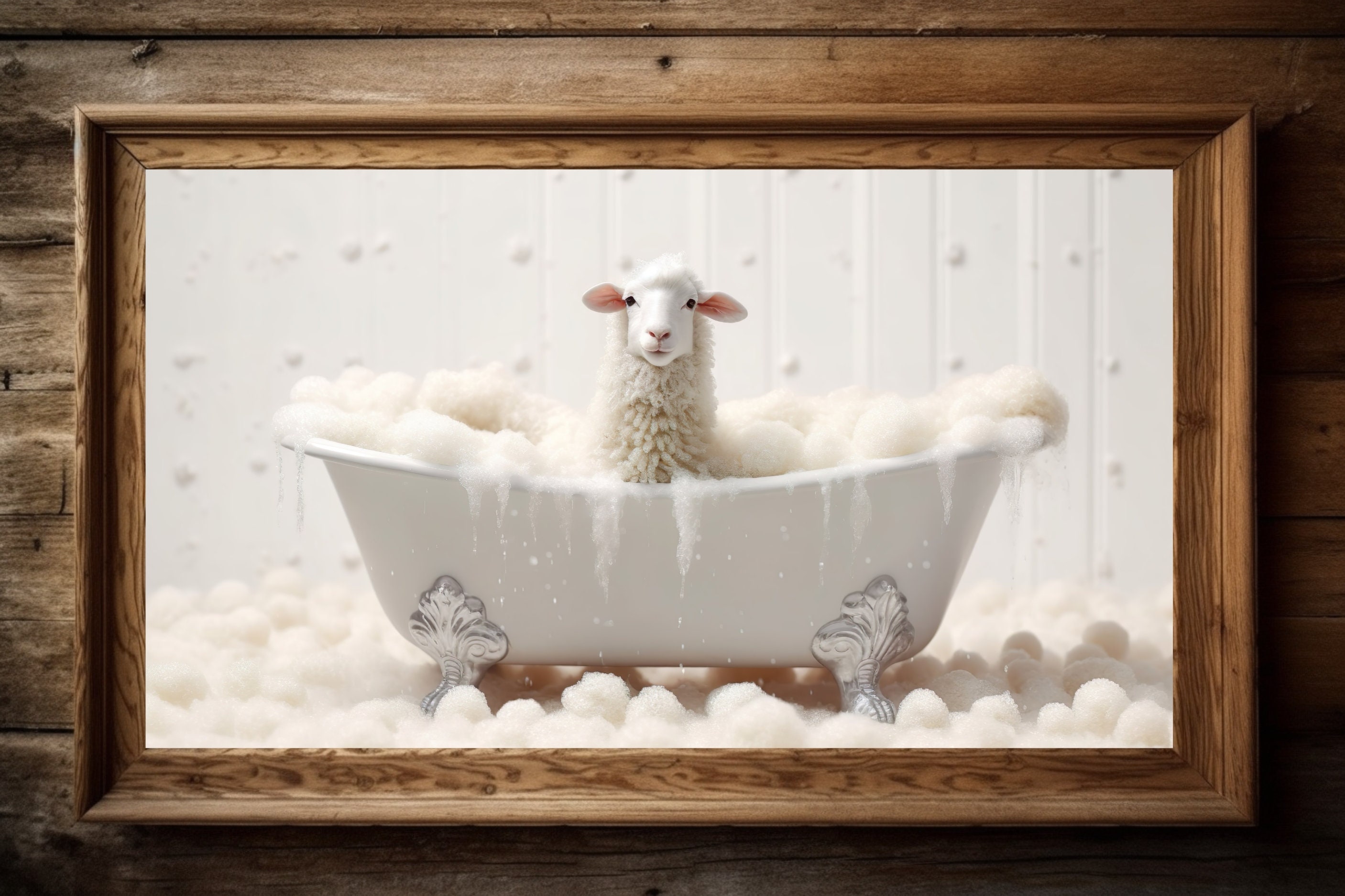 Sheep Wall Art Rustic Farmhouse Bathroom Decor Farm Animal - Etsy