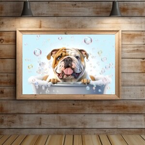 Bulldog Wall Art, Gift for Bulldog Lovers, Pet Portrait, Bulldog ...