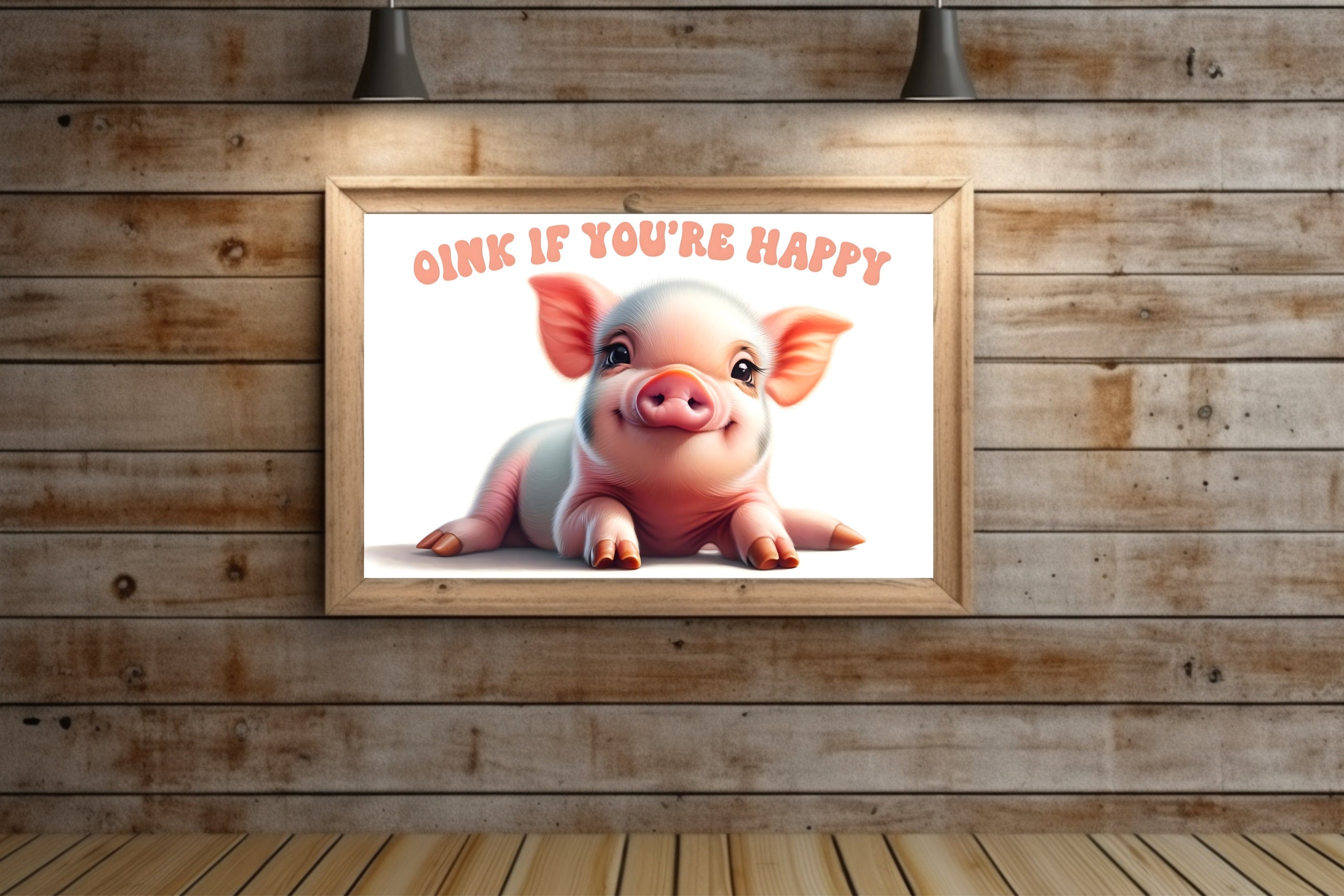Cute Pig Picture, Farmhouse Decor, Rustic Country Decor, Pig Print ...