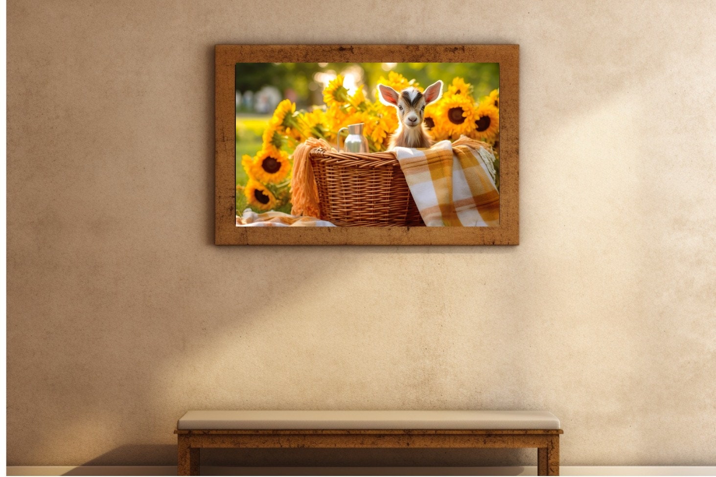 Baby Goat Wall Art, Farmhouse Decor, Farm Animal Rustic Print, Goat ...
