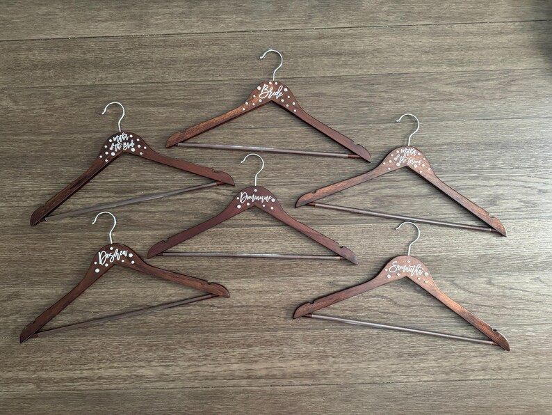 Personalized Wedding Hangers, Bride & Groom Hangers, Custom Pearl ...