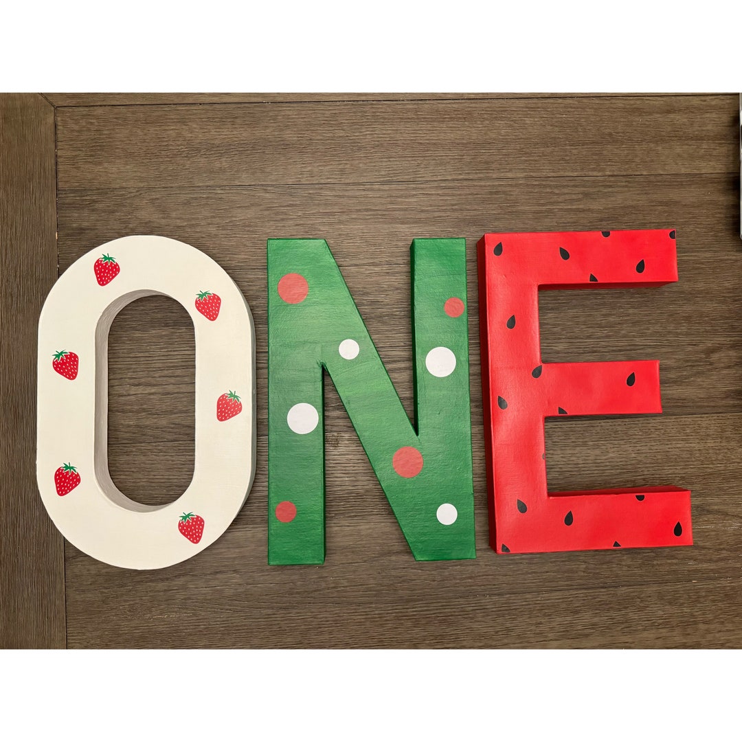 Berry Sweet One 3D Letters, One Letters, Strawberry Letters, Cake Smash ...