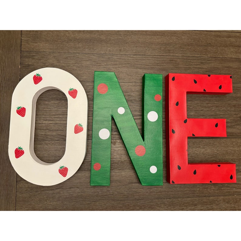 Berry Sweet One 3D Letters, One Letters, Strawberry Letters, Cake Smash ...