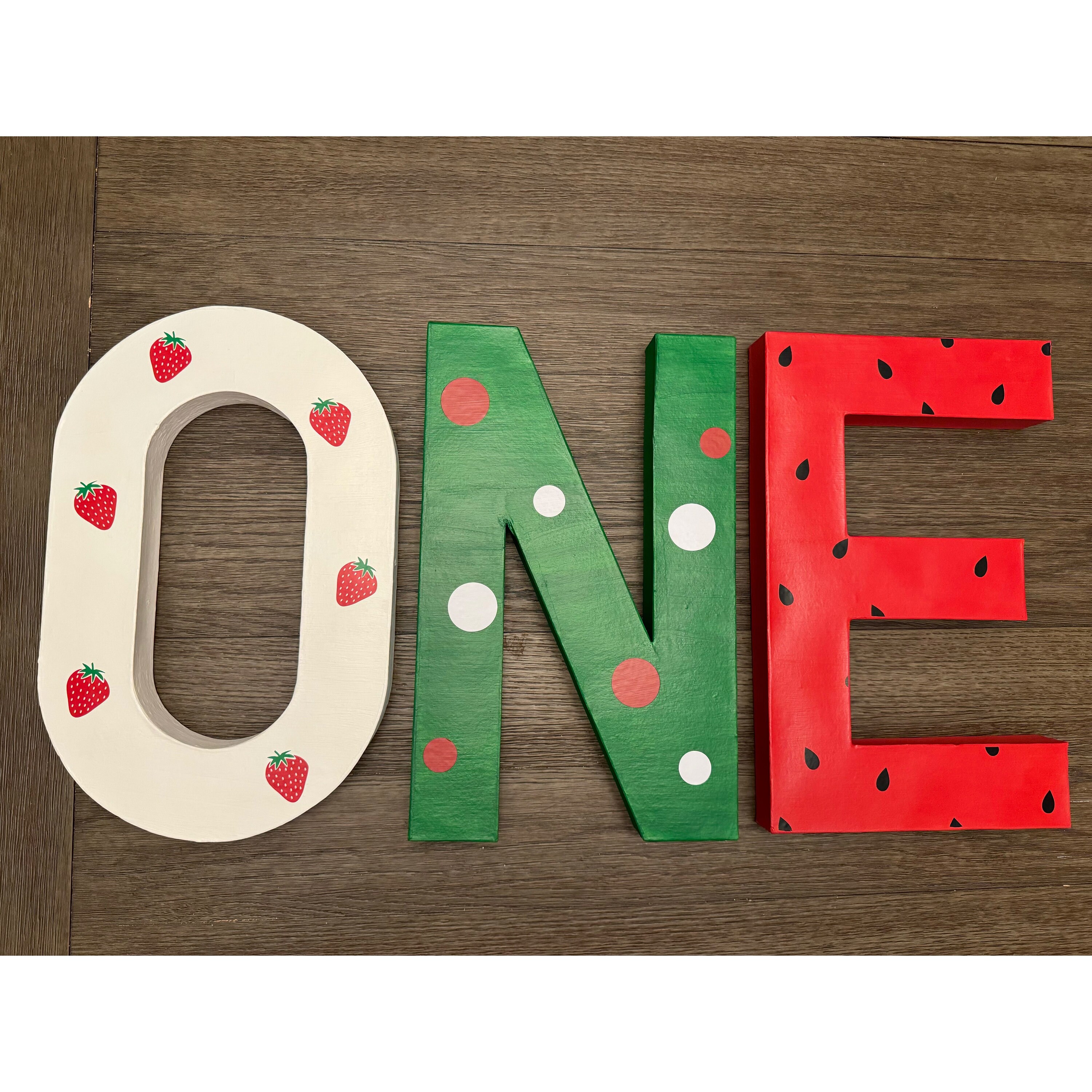 Berry Sweet One 3D Letters, One Letters, Strawberry Letters, Cake Smash ...
