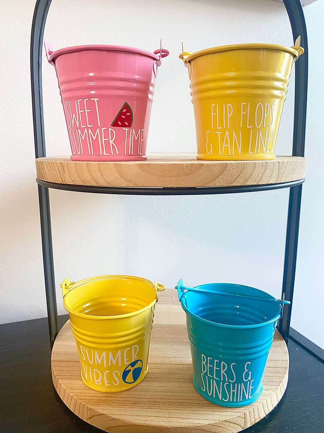 Mini Metal Buckets, Mini Beach Buckets for Tiered Trays, Mini Beach ...
